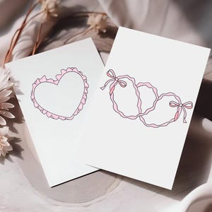 Whimsical Frames & Bows Clipart, Wavy Squiggle Heart Frame, Hand-drawn ...