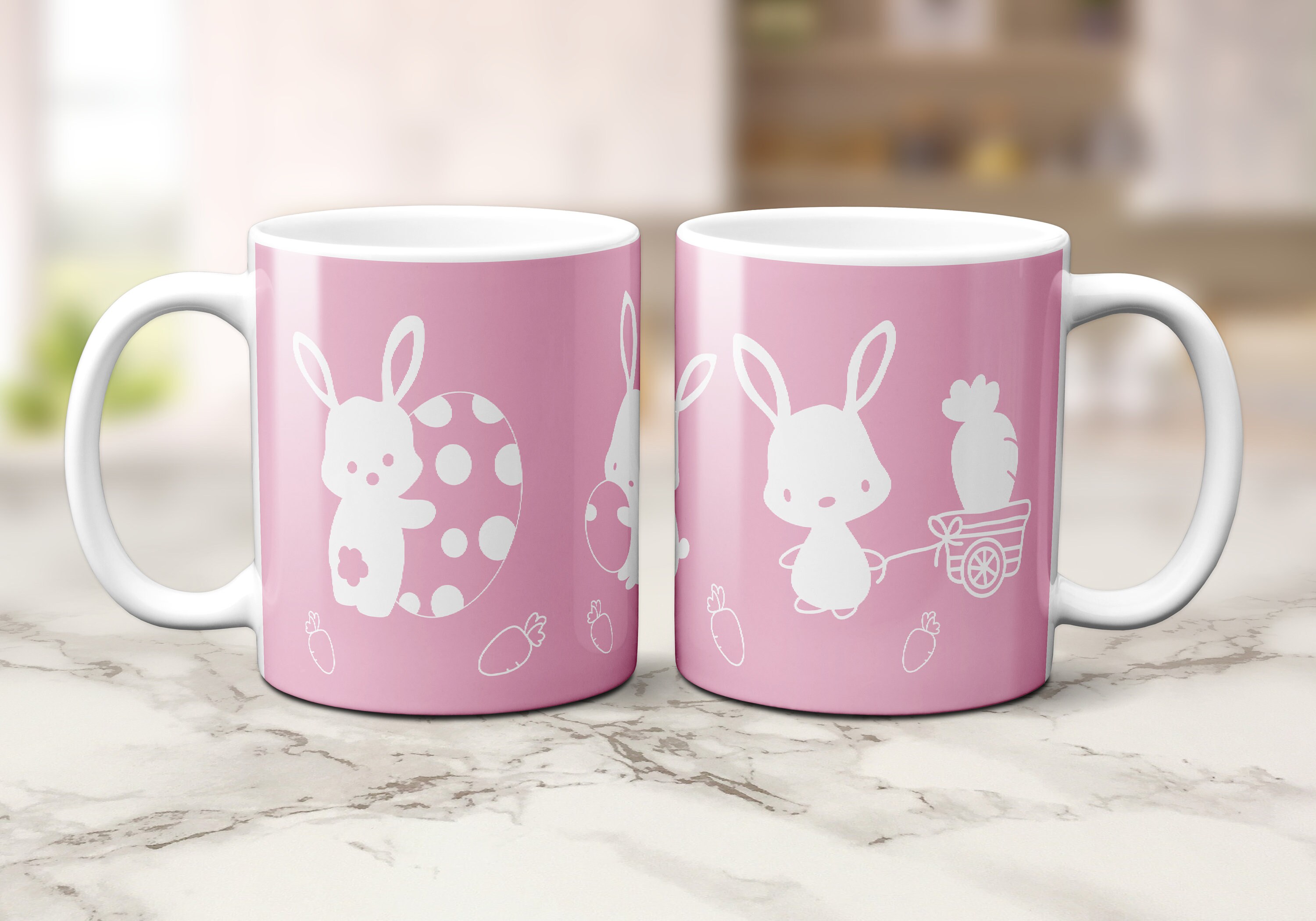 Cricut Mug Press SVG Template for Infusible Ink Sheet, Bunny Mug Wrap ...