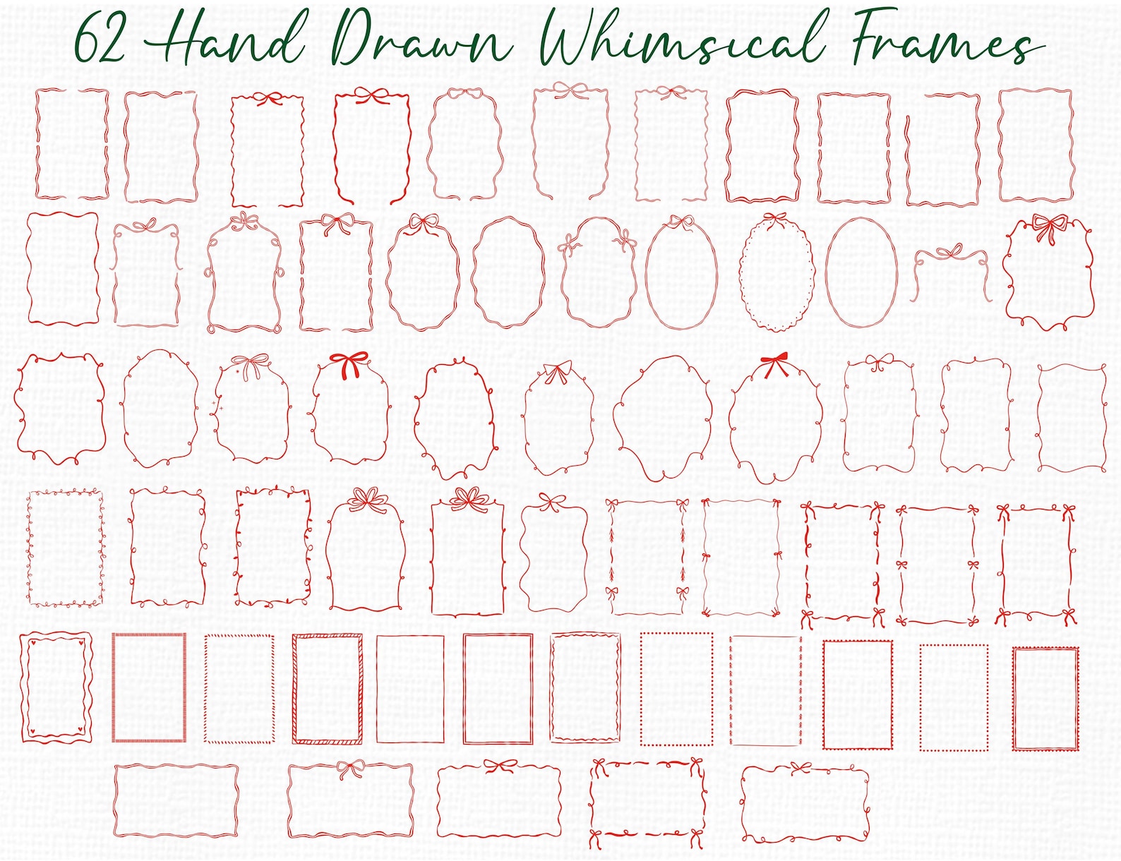 Hand Drawn Frames SVG Bundle, Whimsical Frames Borders Wavy Squiggle ...