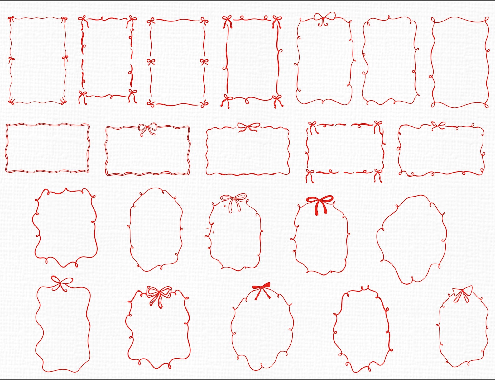 Hand Drawn Frames SVG Bundle, Whimsical Frames Borders Wavy Squiggle ...