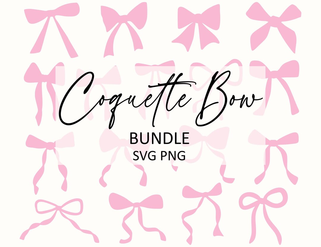 Retro Ribbon Svg Bundle, Coquette Bow Svg, Ribbon Svg, Bow Svg , Hair ...