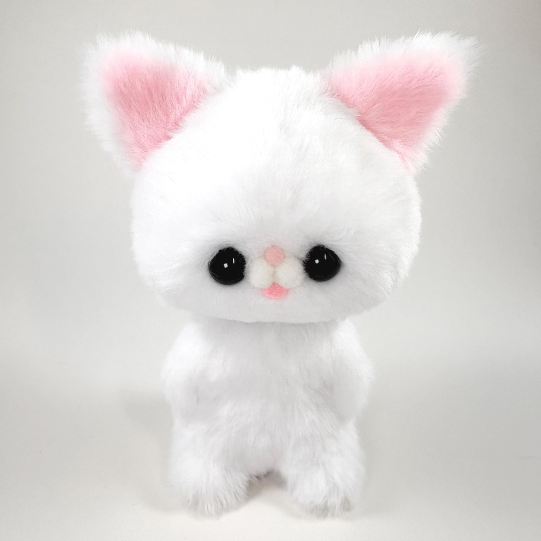 Cute White Cat | Plush Toy, Stuffed Animal, Unique, Handmade, Gift ...