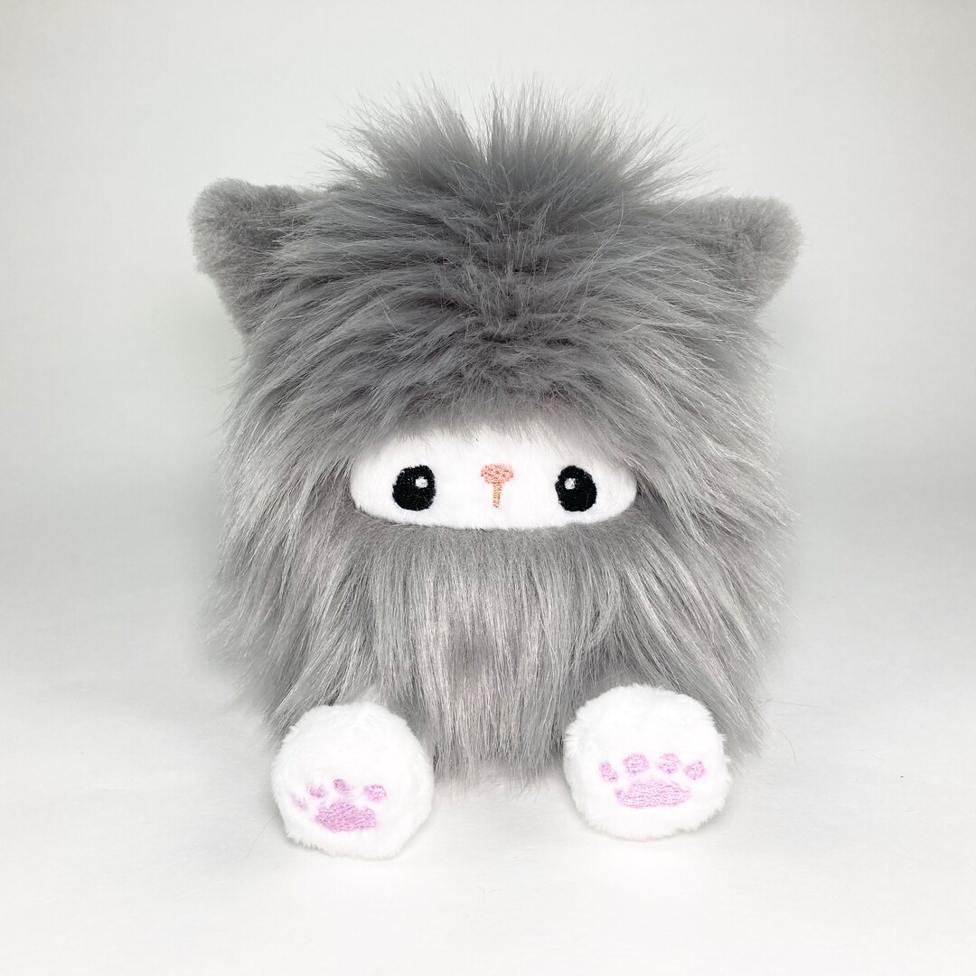 Cat Monster gray Mikku, Stuffed Animal, Plush Toy, Unique, Handmade ...