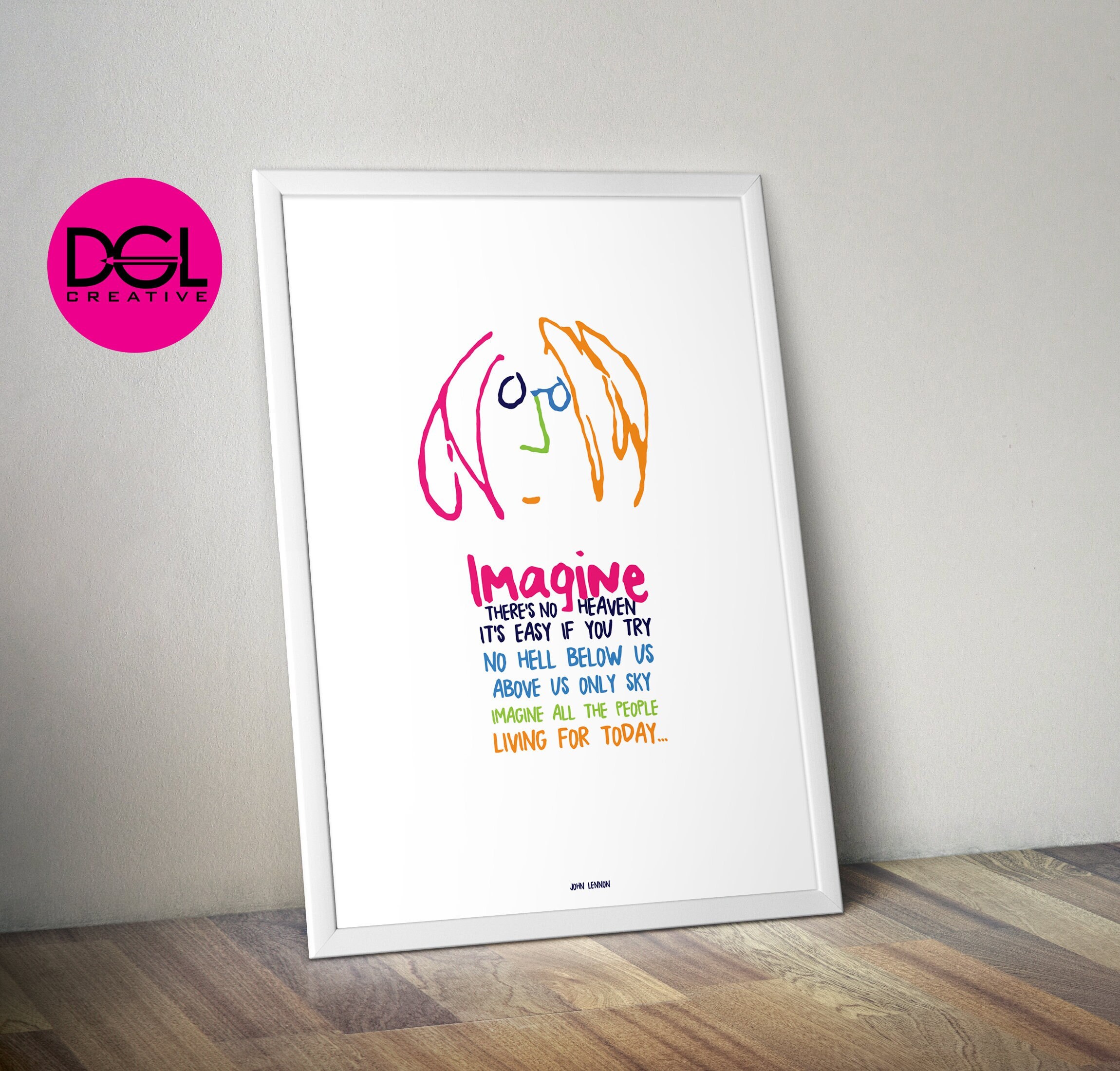 Imagine Lyrics Poster