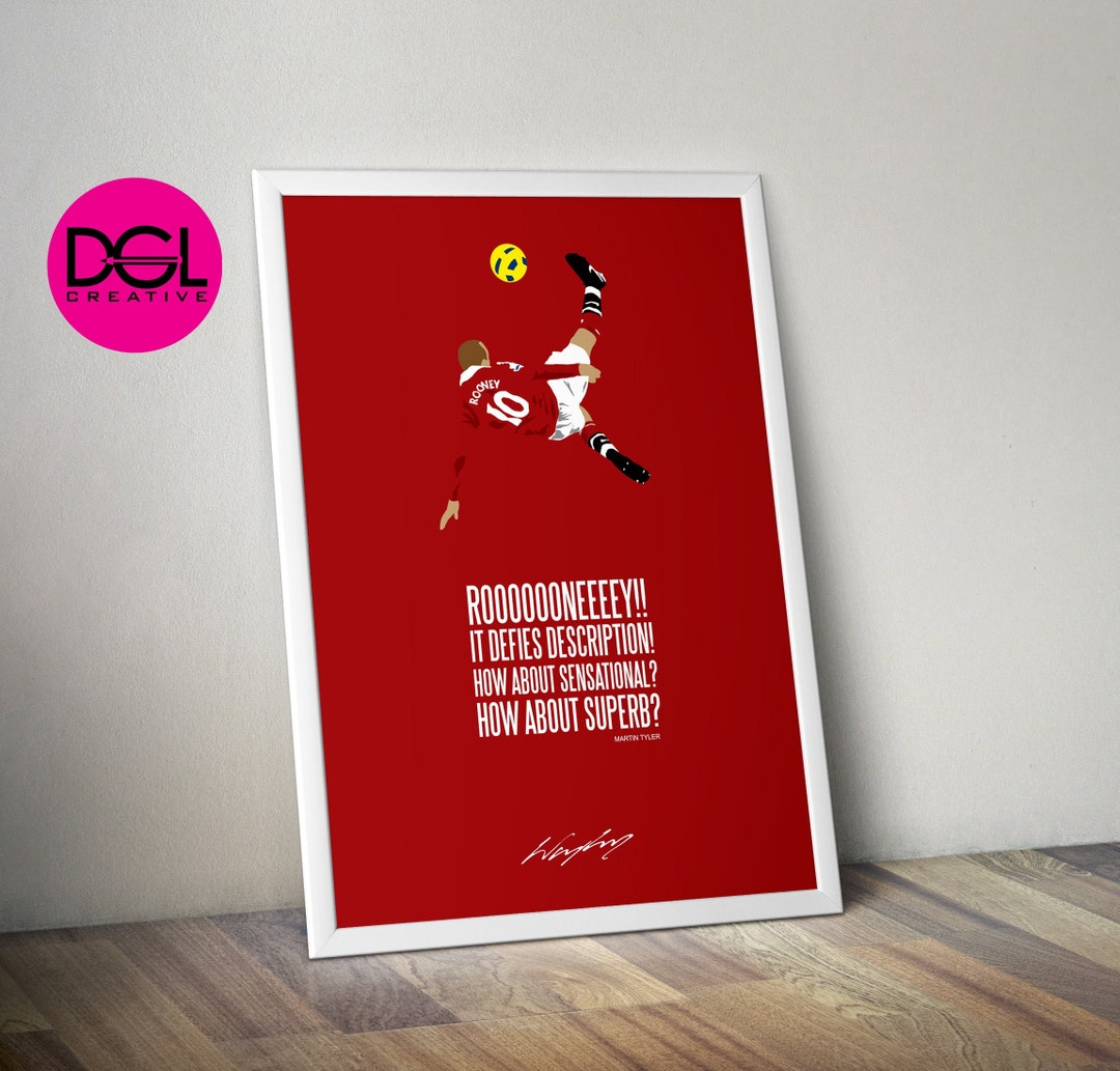 WAYNE ROONEY Overhead Kick Man Utd Man City Goal Art Print - Etsy