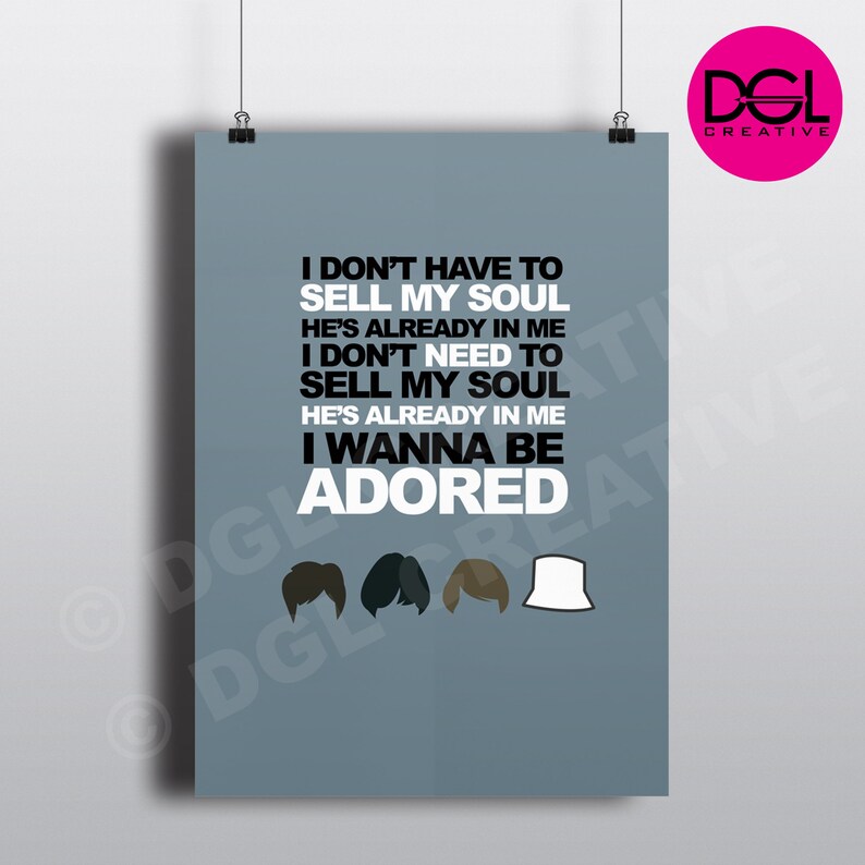 THE STONE ROSES I Wanna Be Adored Lyrics Art Print Poster - Etsy