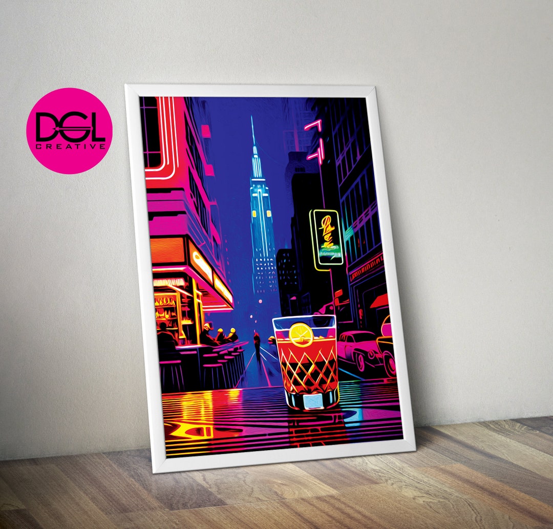CITY COCKTAIL Modern Pop Art Print Poster - Etsy
