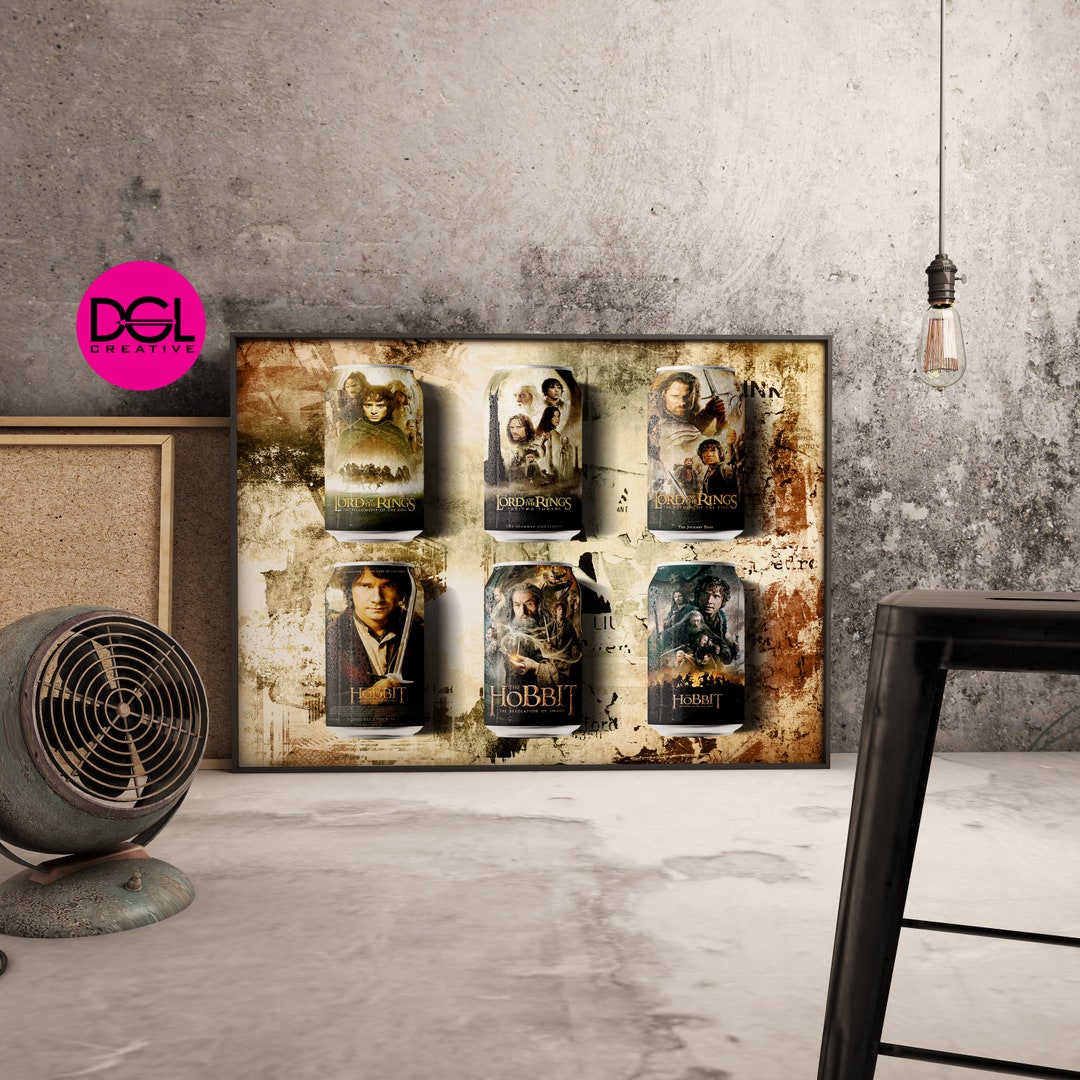 Lord of the Rings HOBBIT LOTR Beer Can Art Print Poster Movie Tribute ...