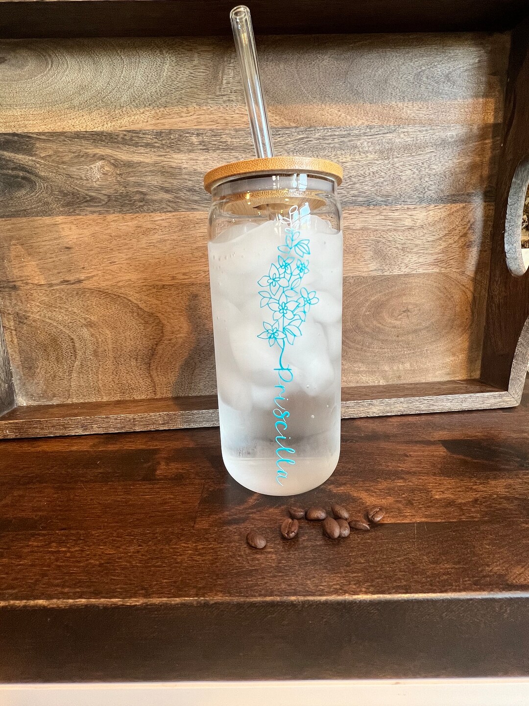 Custom Color Change Vinyl Cup With Name and Birth Flower - Etsy