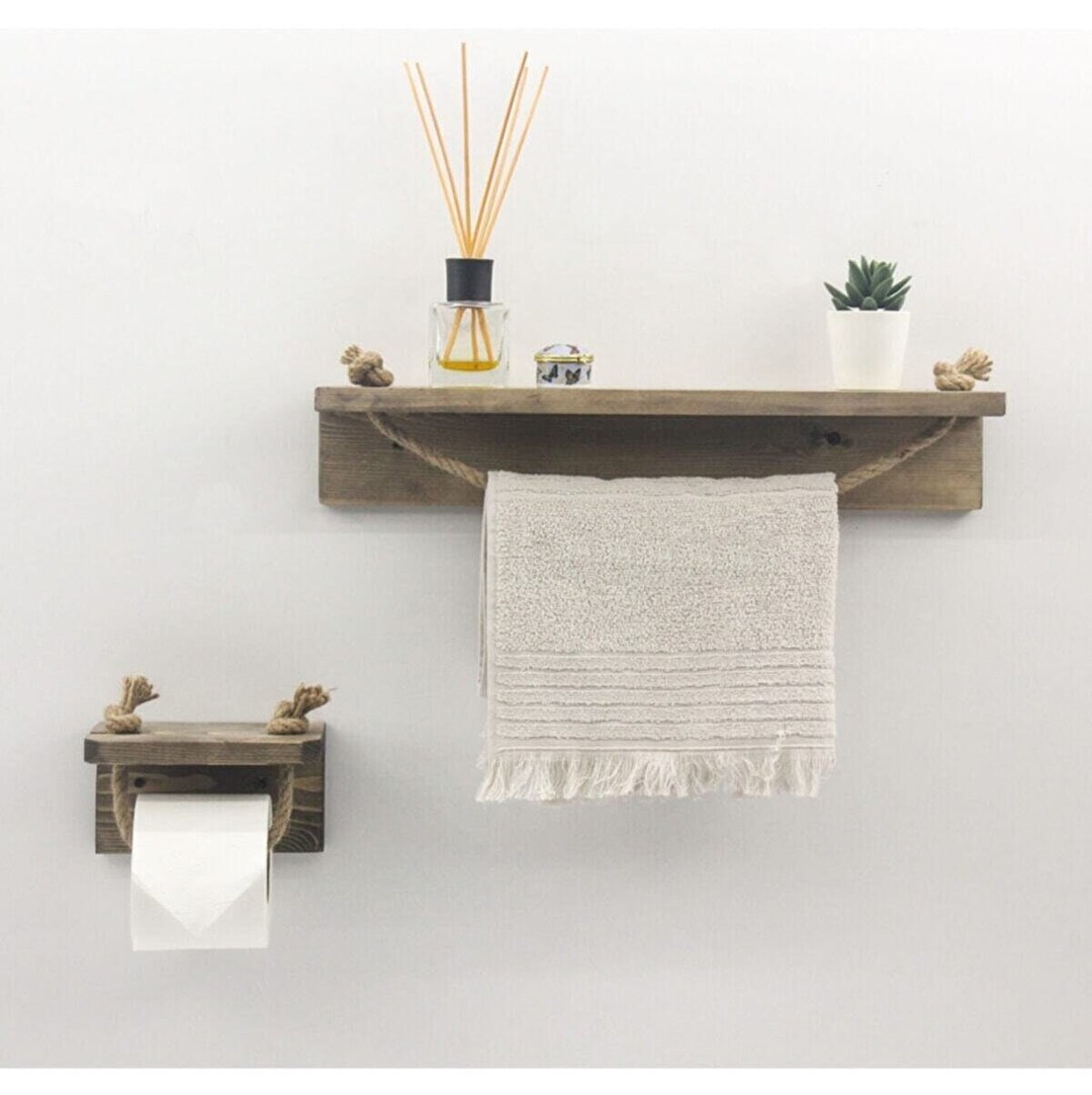 Wooden Toilet Set Toilet Paper Rack Bathroom Towel Rack Bathroom Set ...