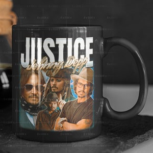 JUSTICE JOHNNY DEPP Coffee Mug,tribute to Johnny Depp Coffee Mug,johnny ...