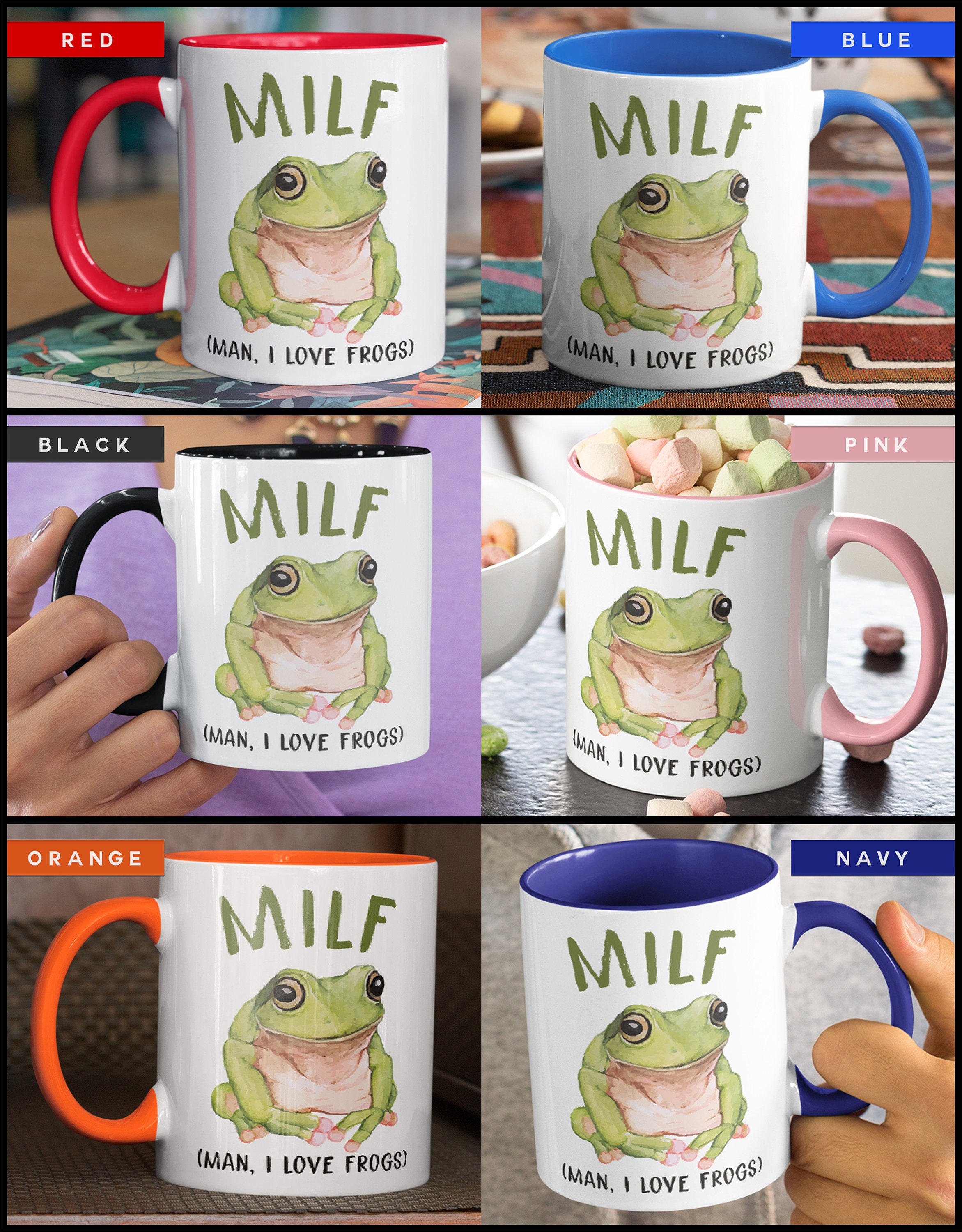 MILF Frog Mug, Man I Love Frogs Meme Mug Milf Mug, Milf Meme Mugs Cottagecore Mug Cottagecore ...