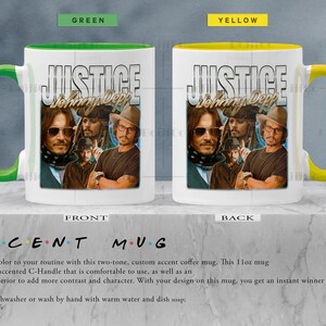 JUSTICE JOHNNY DEPP Coffee Mug,tribute to Johnny Depp Coffee Mug,johnny ...