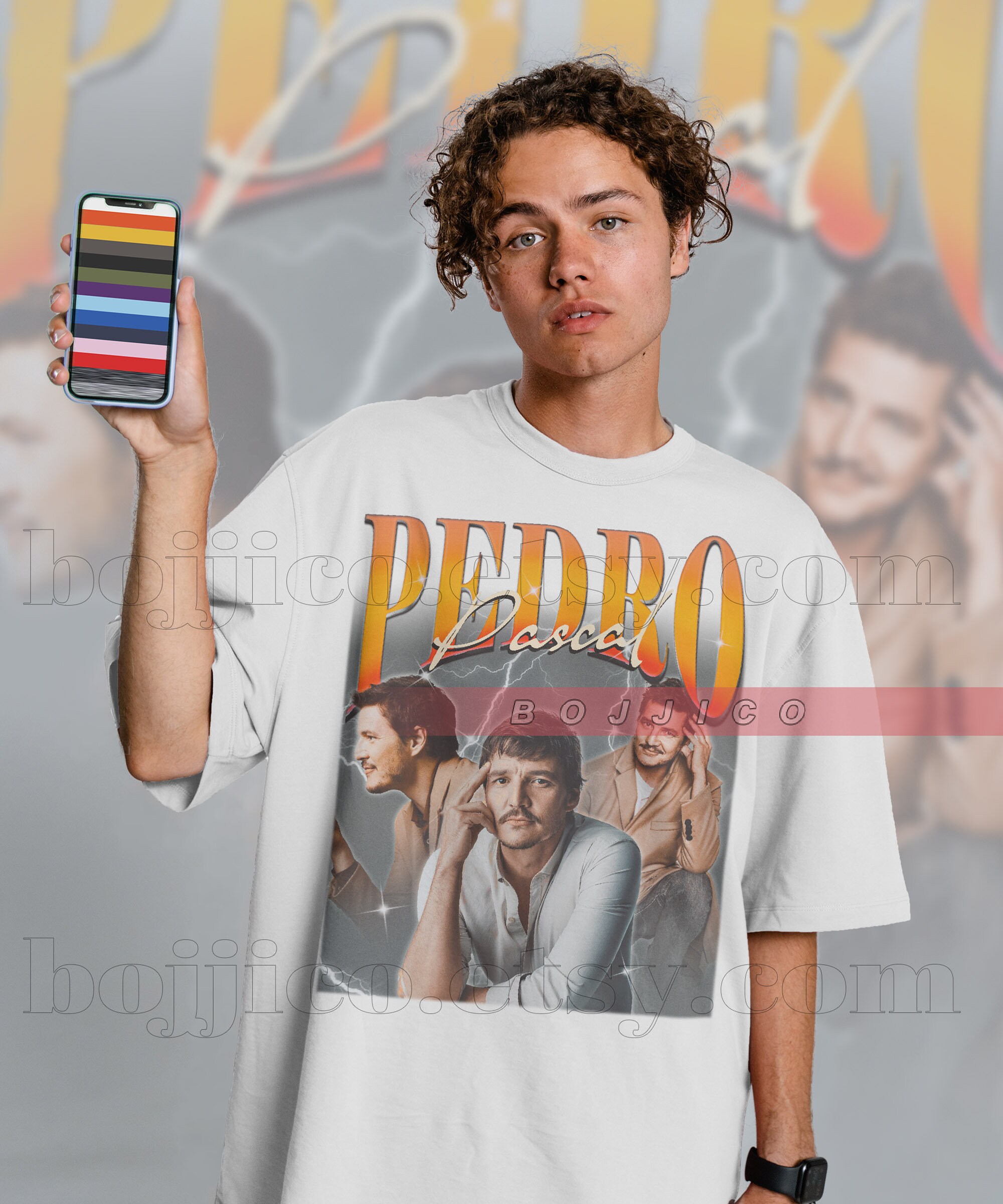 PEDRO PASCAL Shirt, Actor Pedro Pascal Shirt Retro 90s, Javier Pea ...