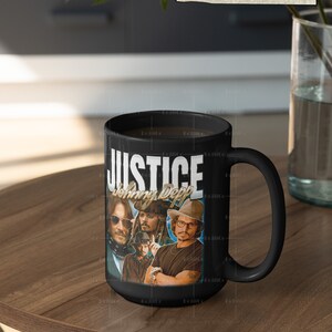 JUSTICE JOHNNY DEPP Coffee Mug,tribute to Johnny Depp Coffee Mug,johnny ...
