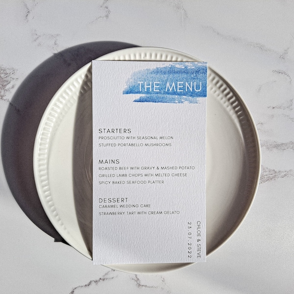 Watercolor Wedding Menu - Etsy