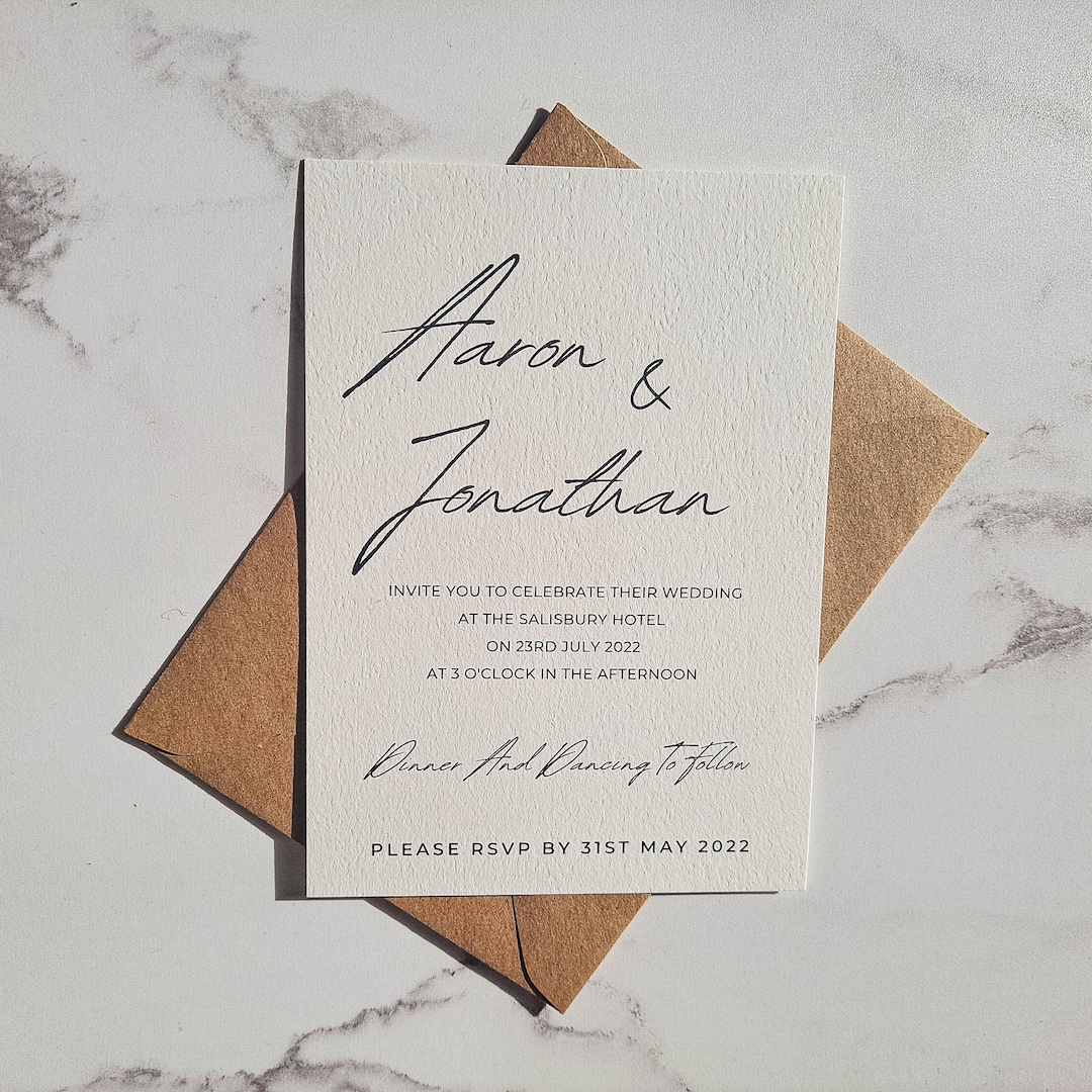 Minimal Wedding Invitations, Modern Wedding Invitation Suite, Unique ...