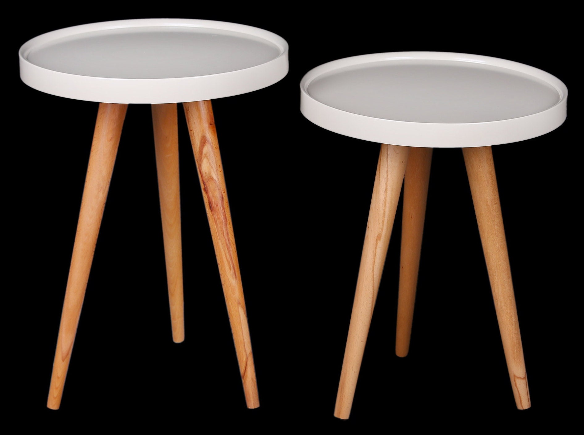 Round Wooden Side Table Portable Coffee Table End Table for - Etsy