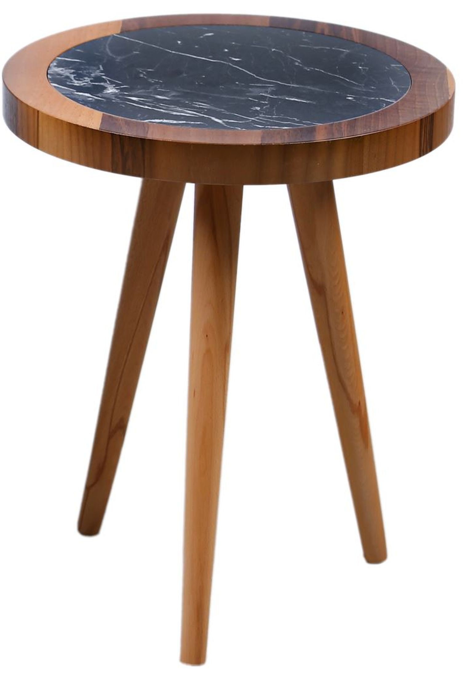 Round Wooden Side Table, Portable Coffee Table, End Table for Living ...