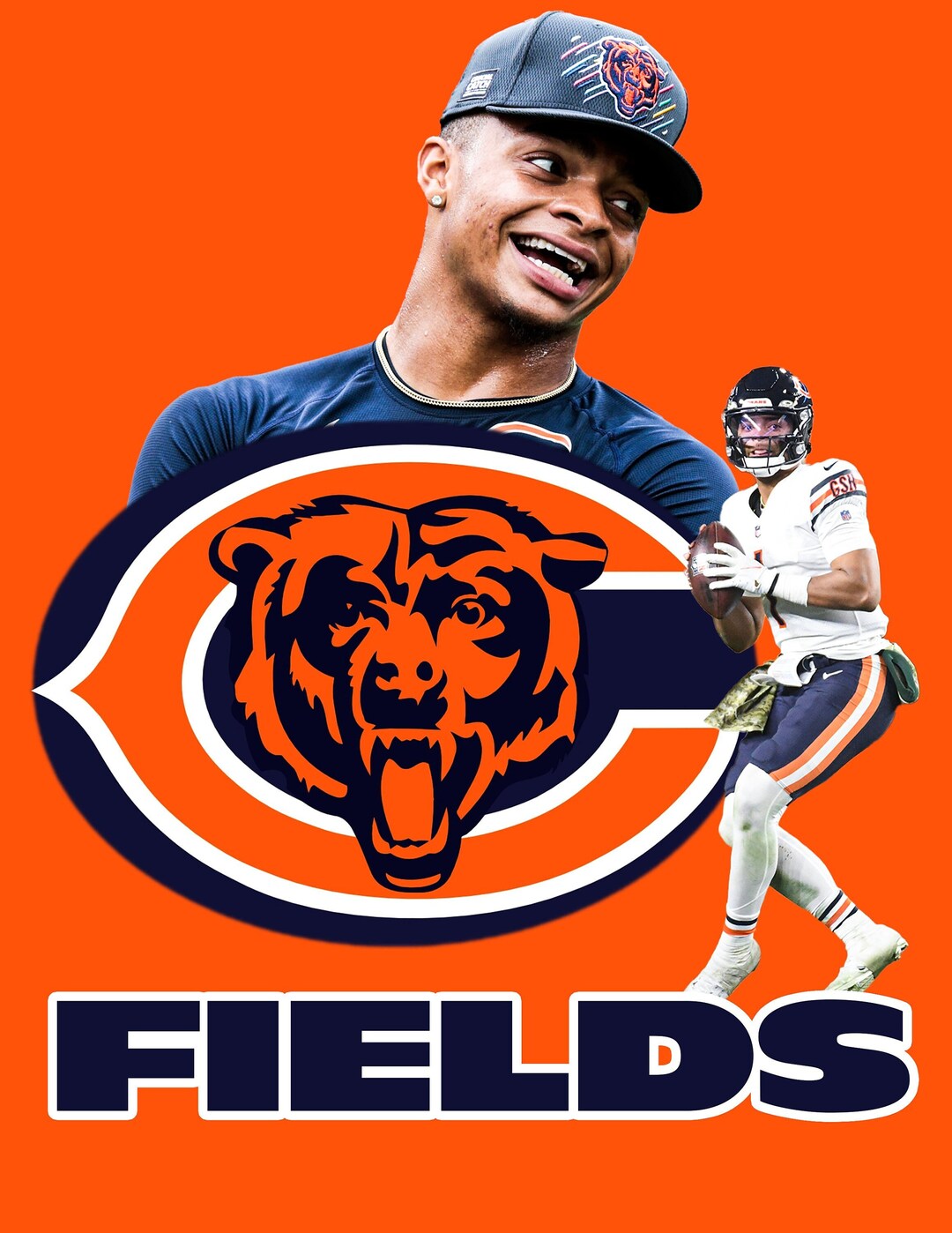 Chicago Bears Justin Fields Shirt Poster Tumbler Digital Downloads - Etsy