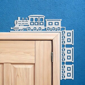 Train Door Corner Sign, Kids Room Decor, Wooden Train Wall Decor ...