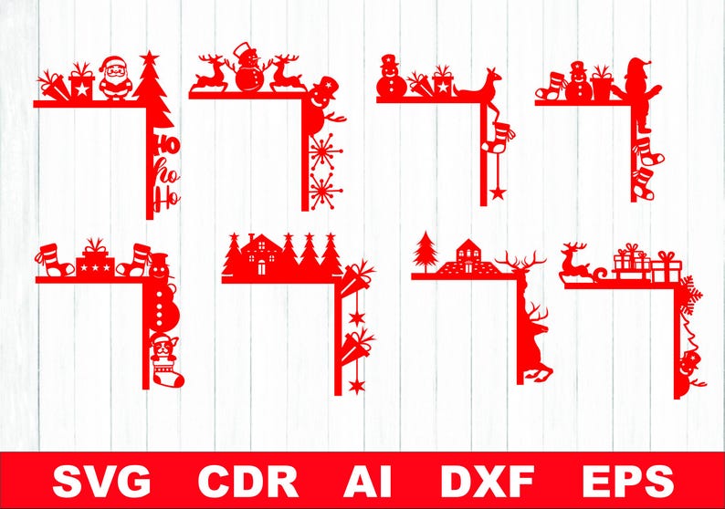 Door Corner Sign,christmas Svg,laser Cut Dxf, Christmas Tree Svg ...
