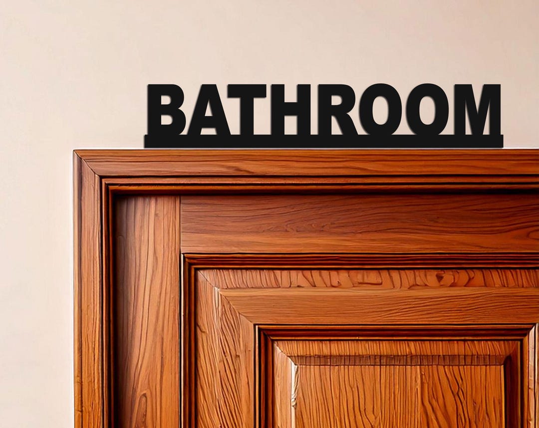Bathroom Door Sign, Bathroom Door Sign Corner, Bathroom Door Topper ...
