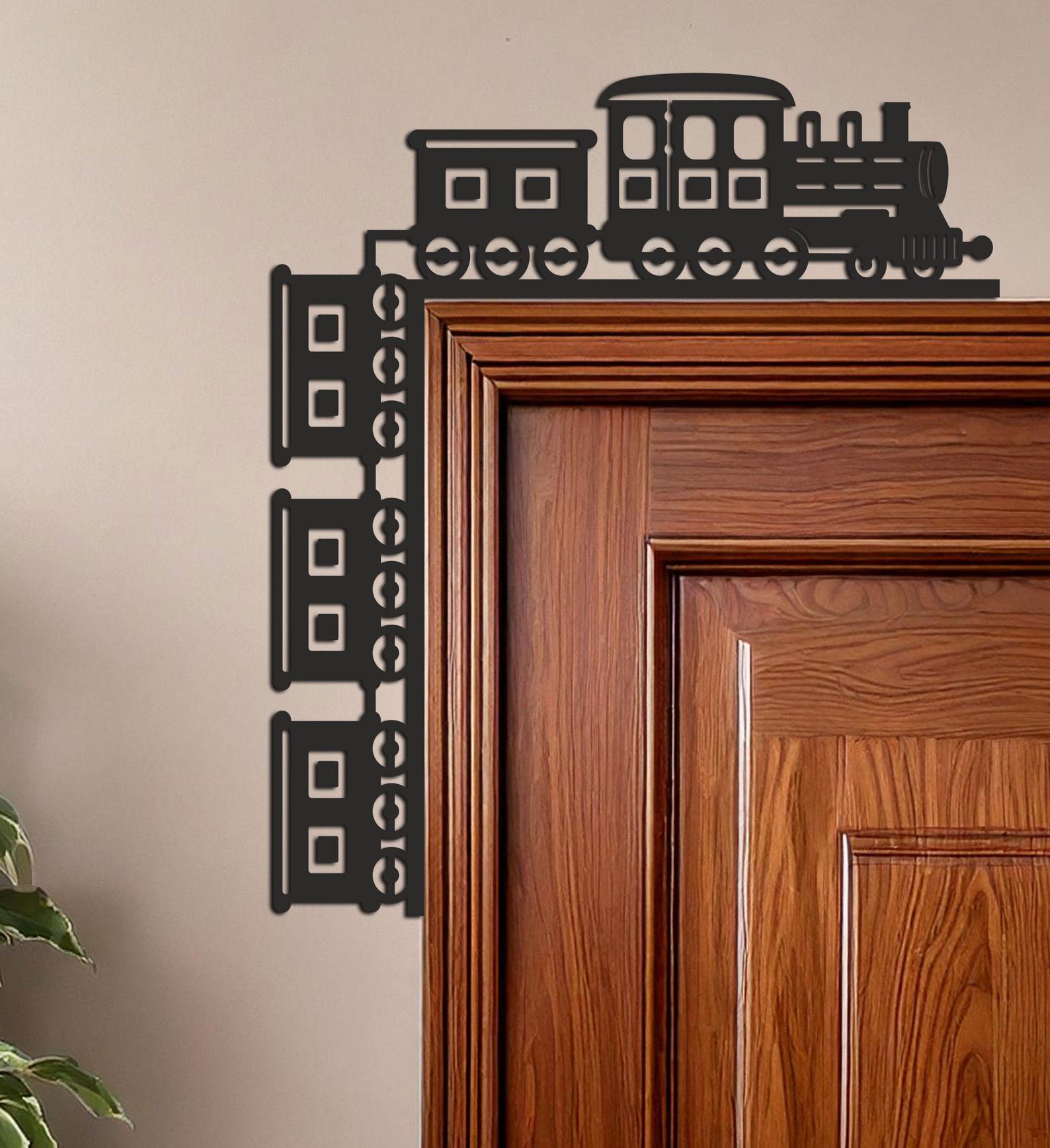 Train Door Corner Sign, Kids Room Decor, Wooden Train Wall Decor ...
