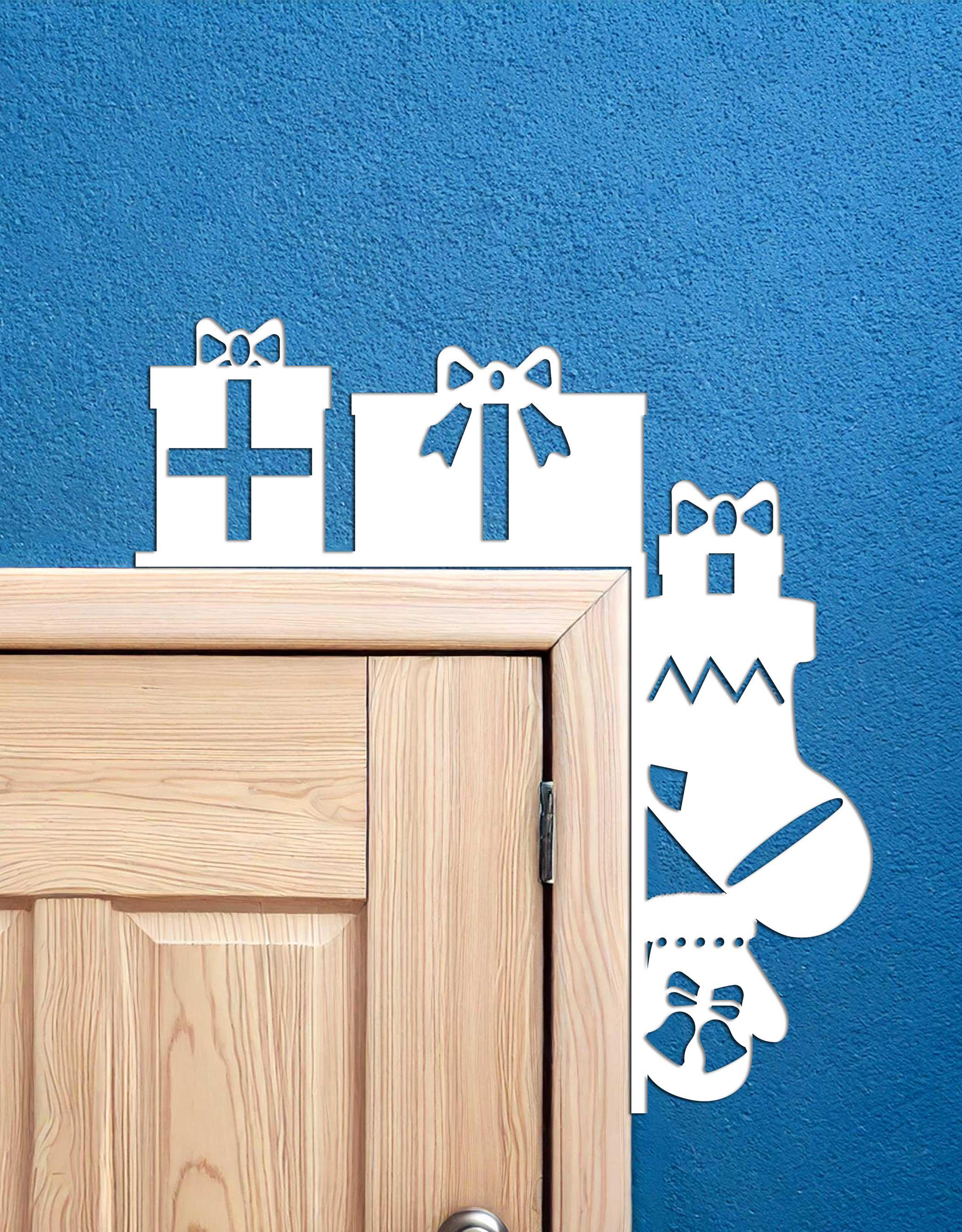 Christmas Door Corner Decor, Window Ornament, Christmas Signs, Front ...
