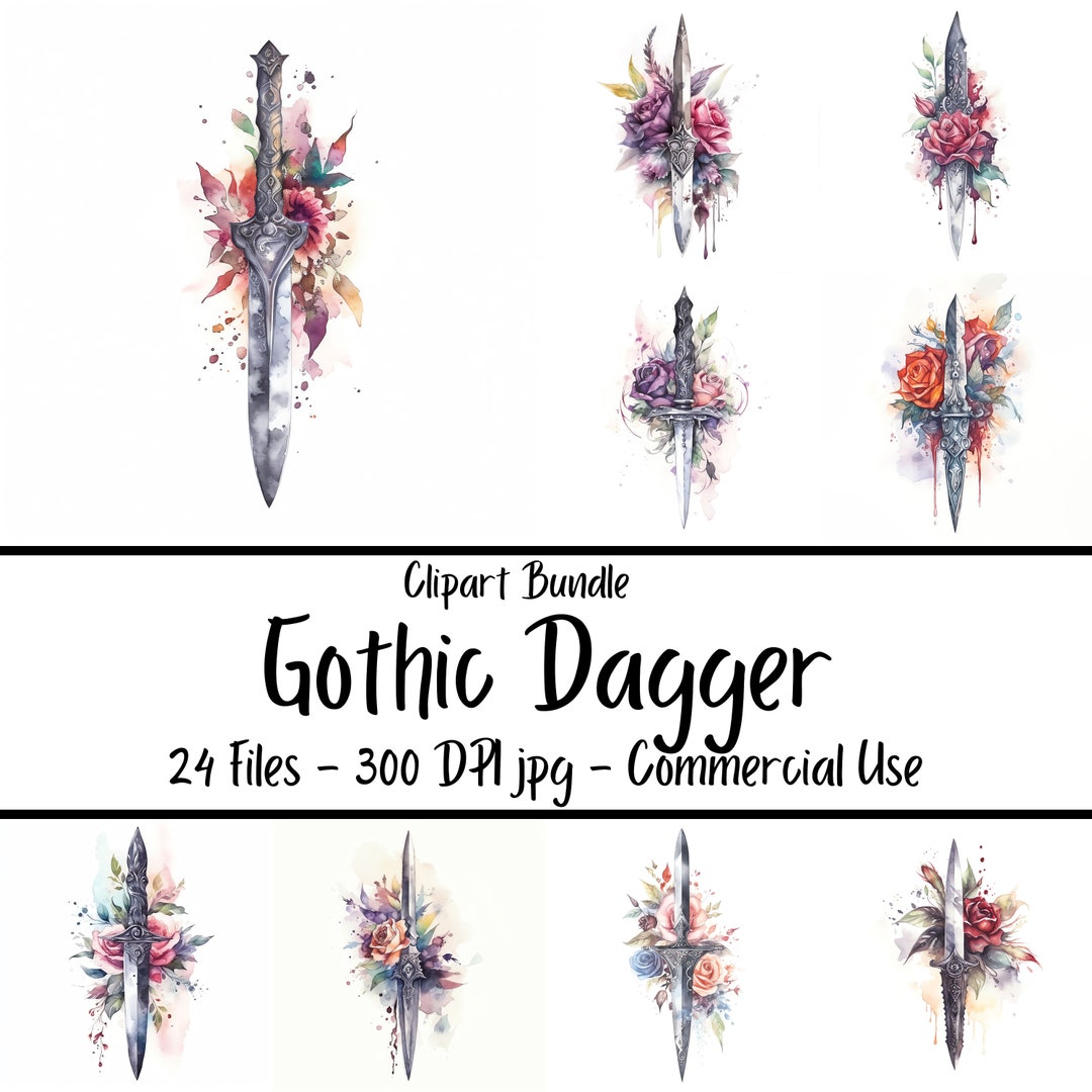 Gothic Dagger Clipart Bundle 24 HQ JPG 300dpi Digital - Etsy