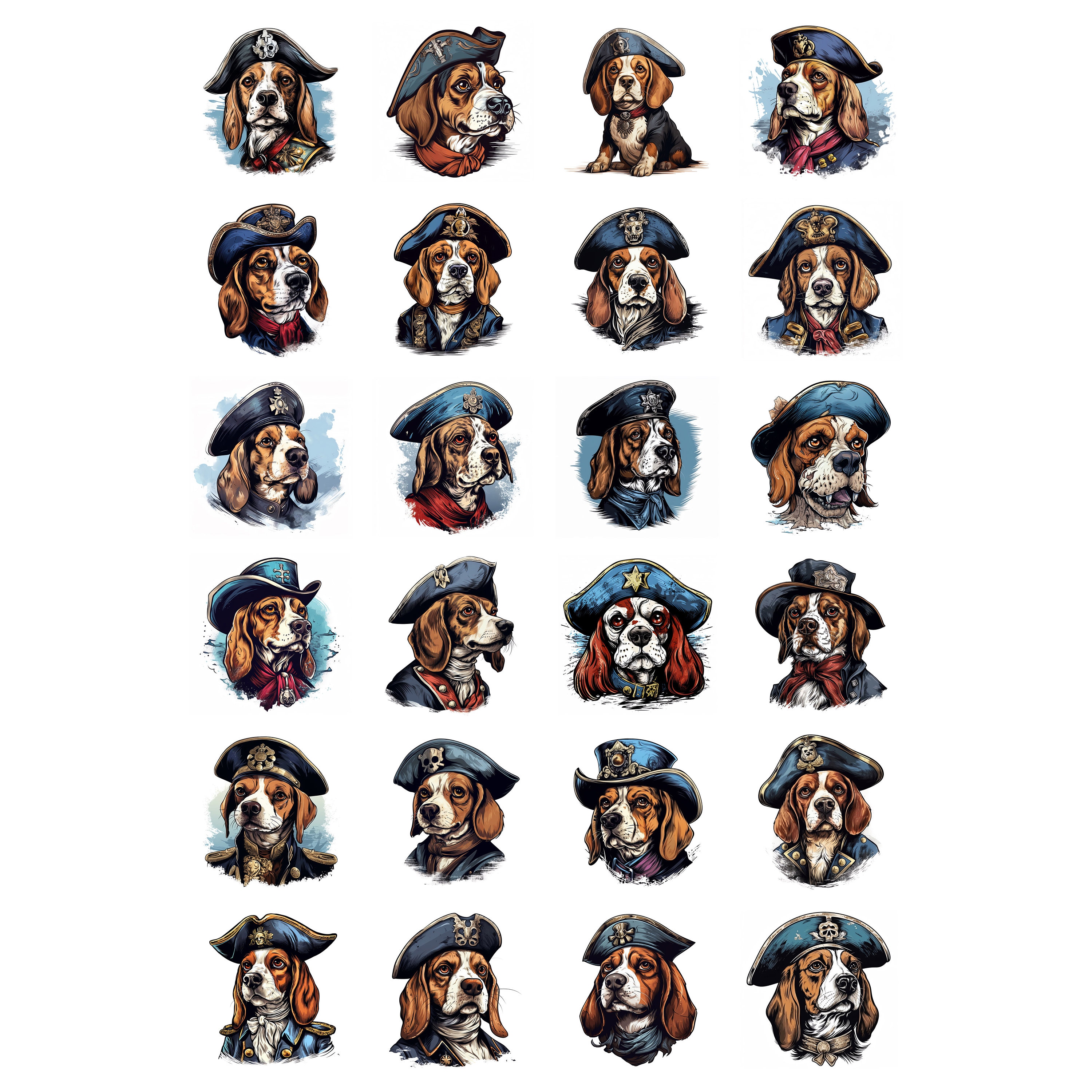 240 JPG Puppy Pirate Dogs Set 1 Instant Download Digital - Etsy