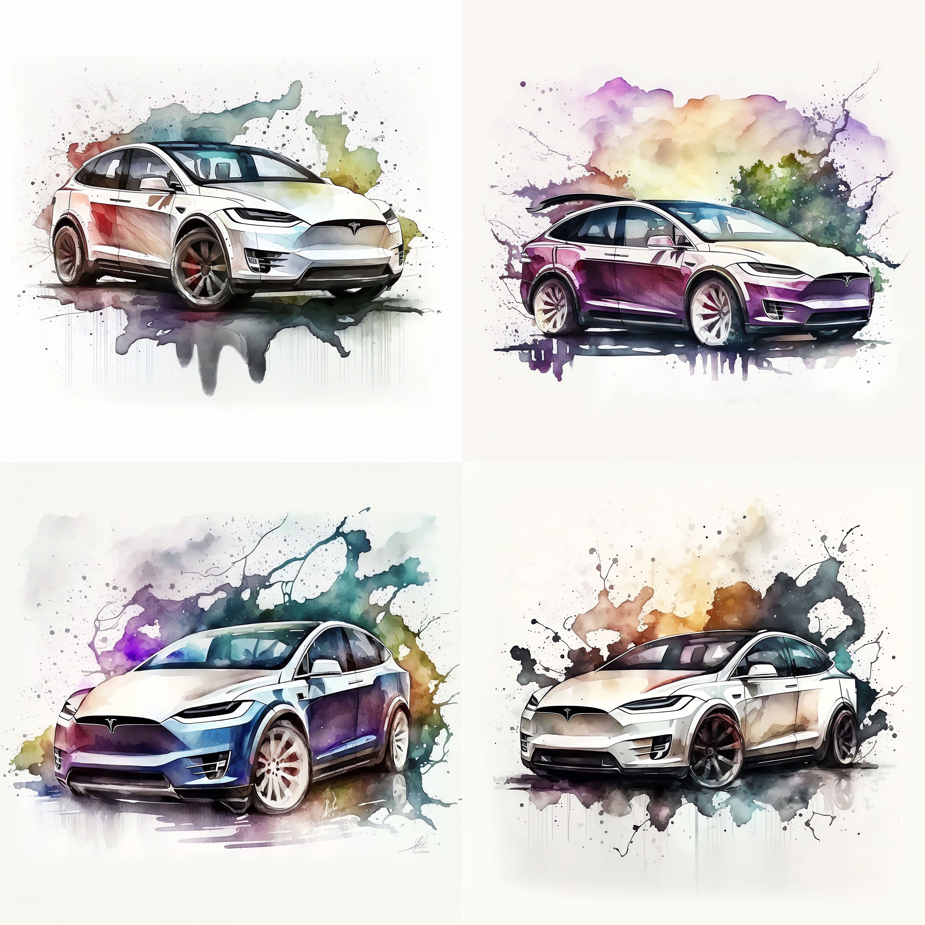 Tesla Model X Clipart Bundle 12 HQ Jpgs 300DPI Digital - Etsy