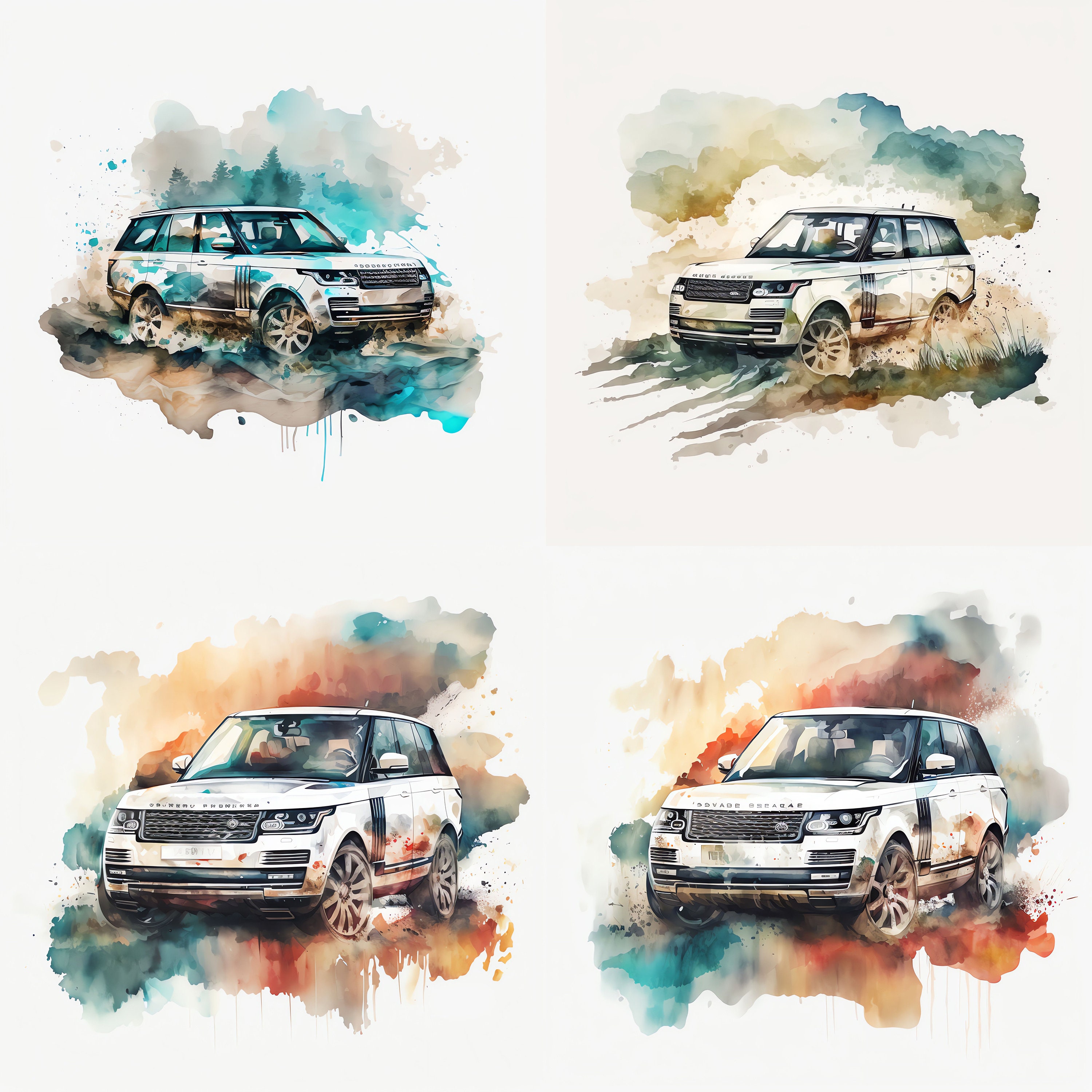 Land Rover Range Rover Clipart Bundle 24 HQ Jpgs 300DPI - Etsy