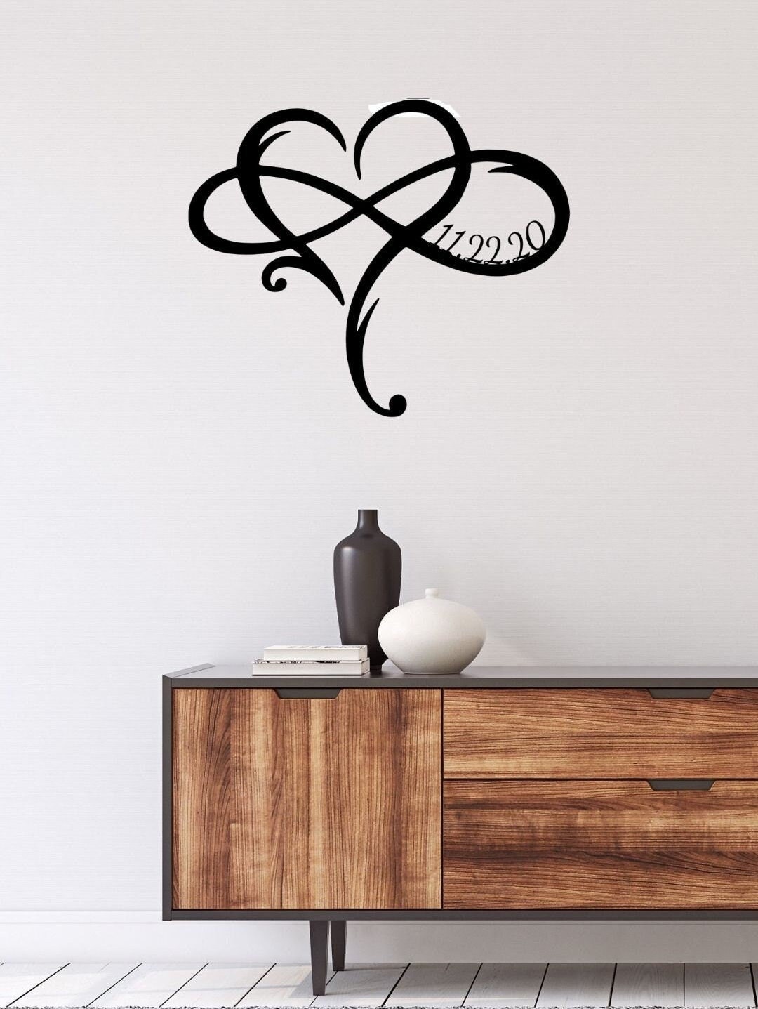 Metal Heart Infinity Sign - Etsy