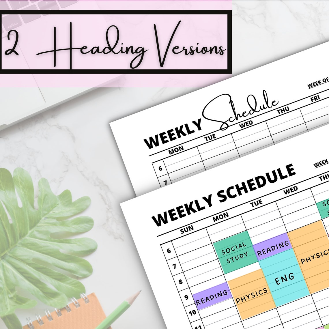 Printable Weekly Study Schedule, Weekly Study Planner, Student Planner ...