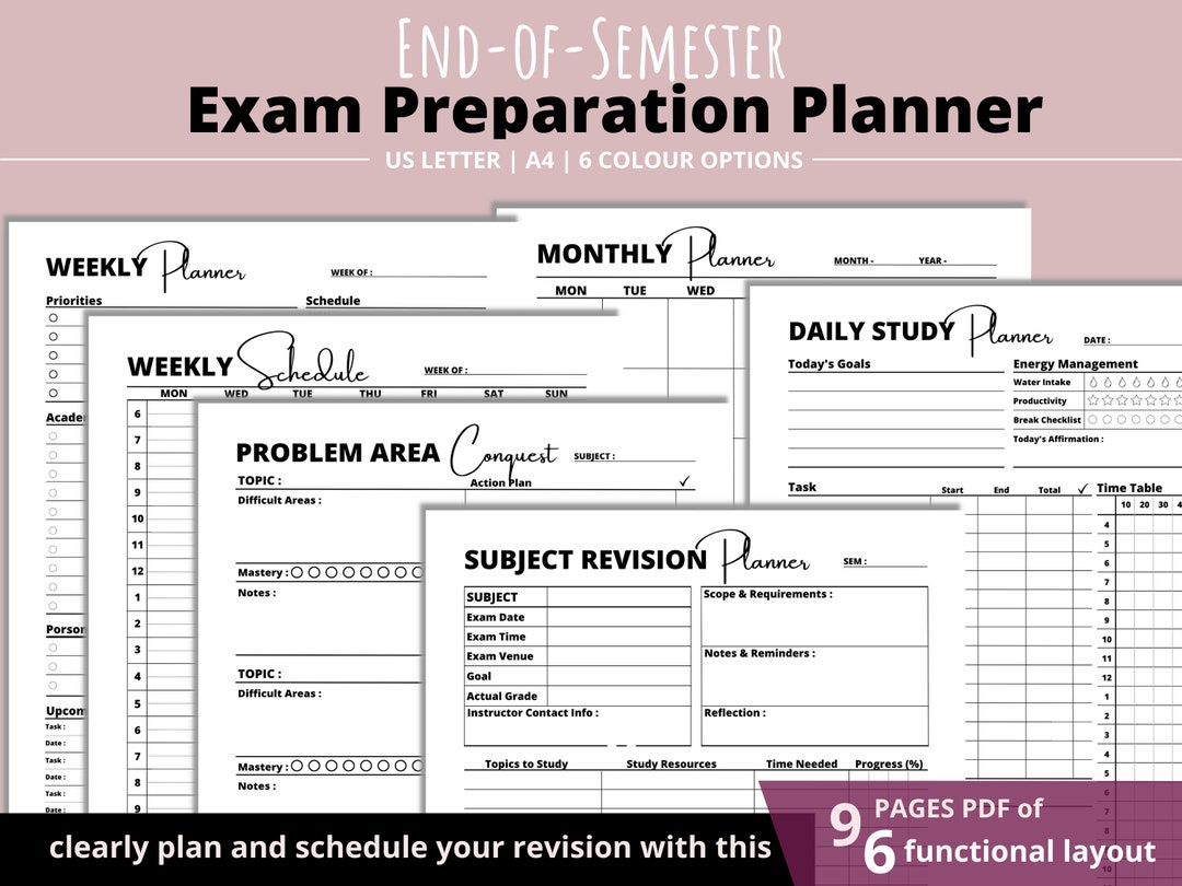 Exam Prep Study Planner Bundle Exam Revision Planner - Etsy