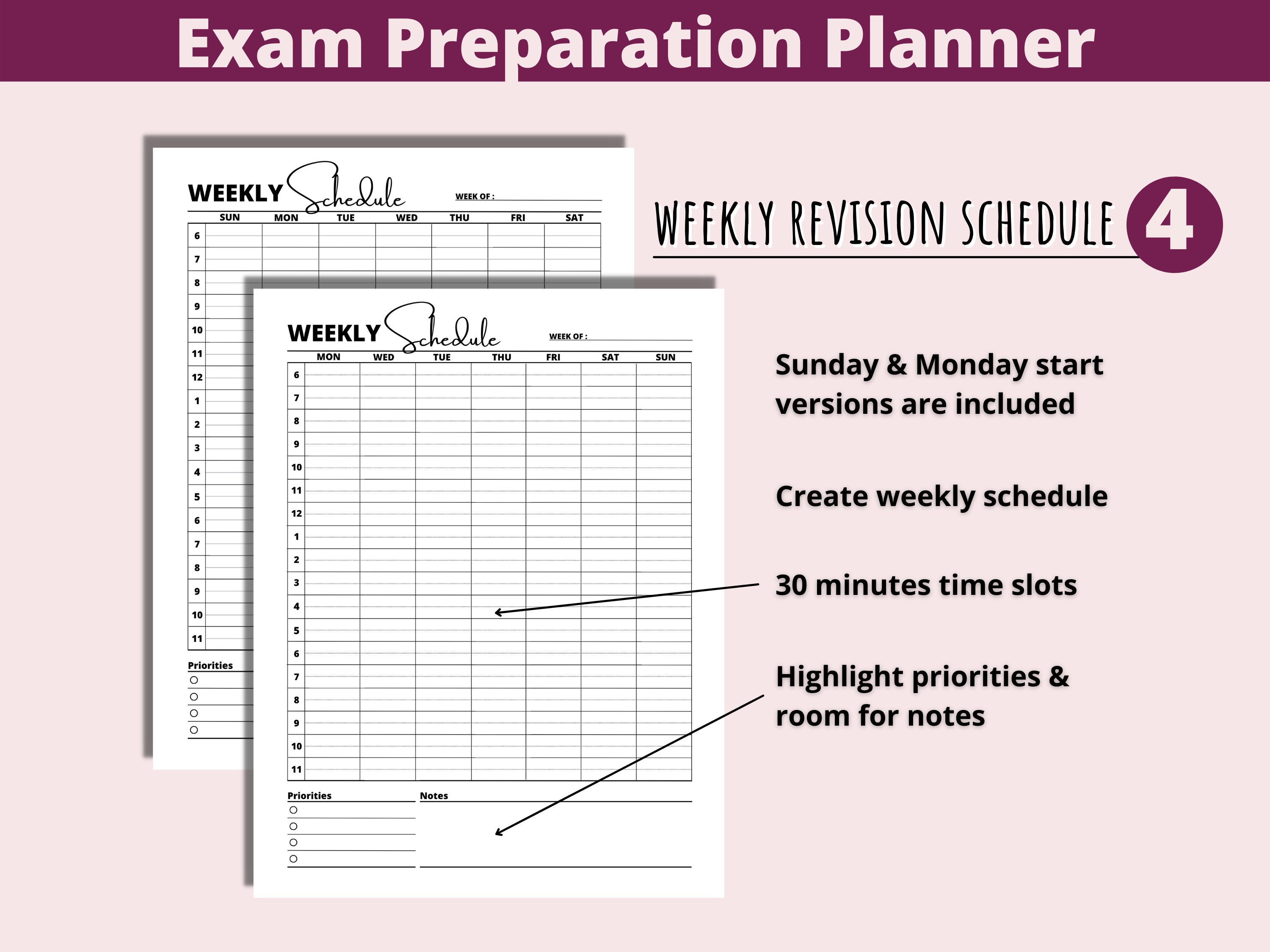 Exam Prep Study Planner Bundle Exam Revision Planner - Etsy