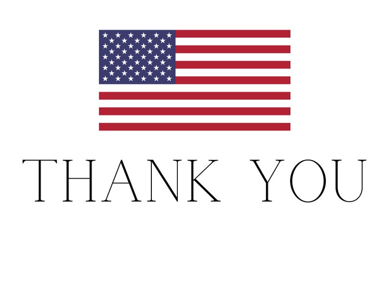 American Flag Patriotic Fourth of July Thank You Cards - Set With ...