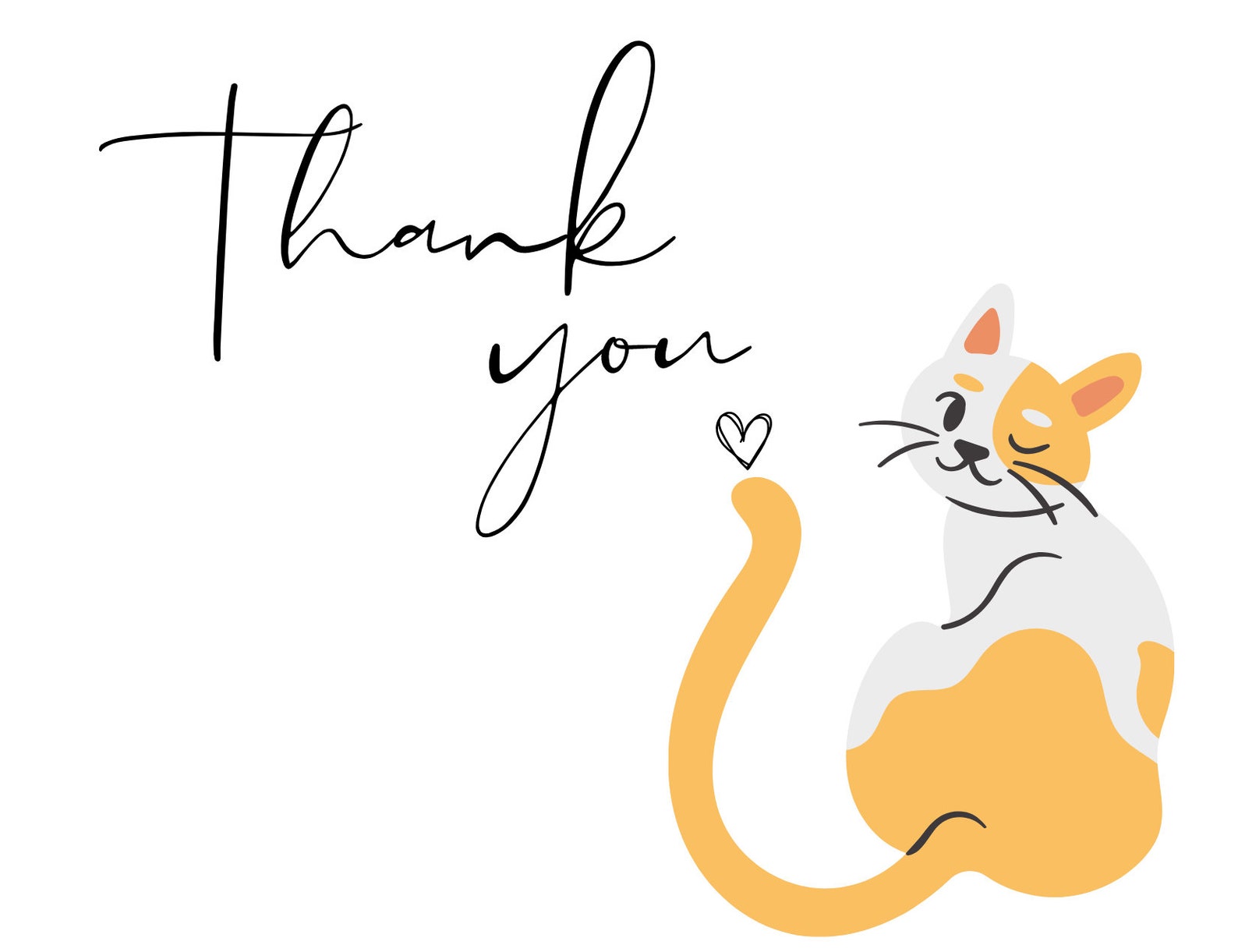 Adorable Cat Thank You Card Set, Cute Kittens Blank Note Cards With ...