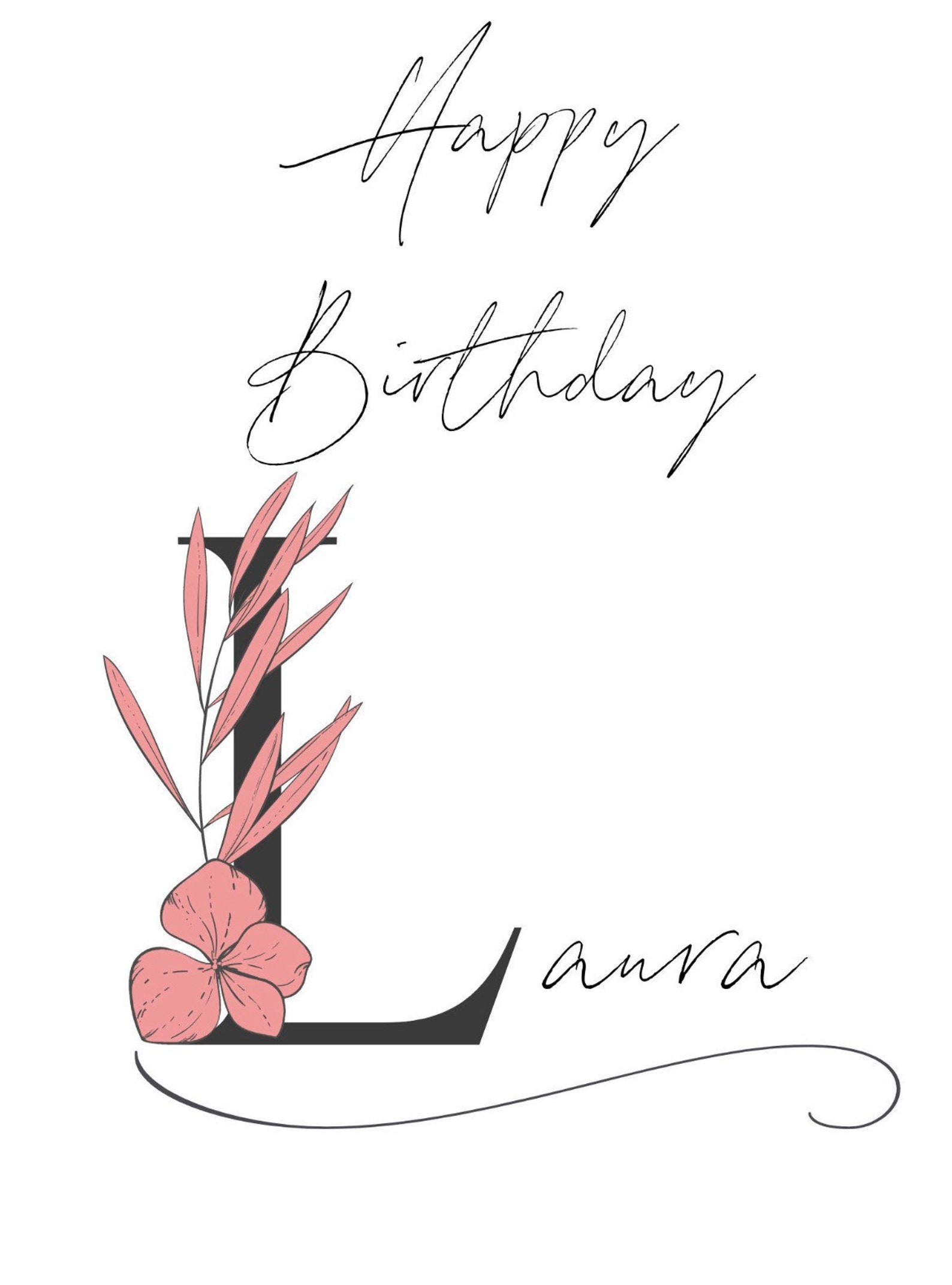 Affordable Personalized Happy Birthday Monogram Card Birthday - Etsy