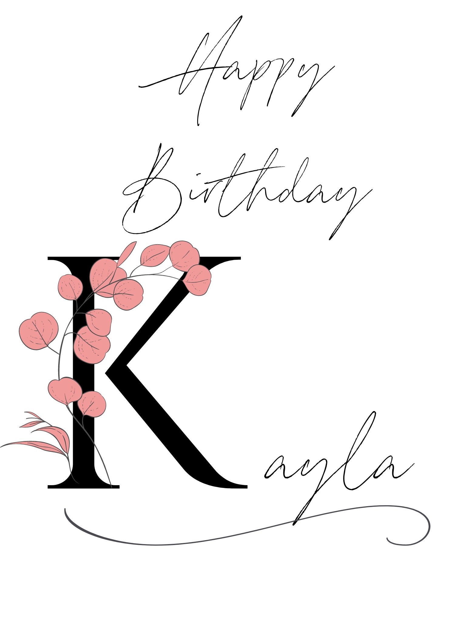 Affordable Personalized Happy Birthday Monogram Card Birthday - Etsy