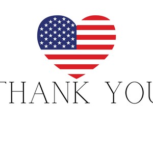 Patriotic Love 4th of July Thank You Note Cards - Set With Envelopes - Etsy