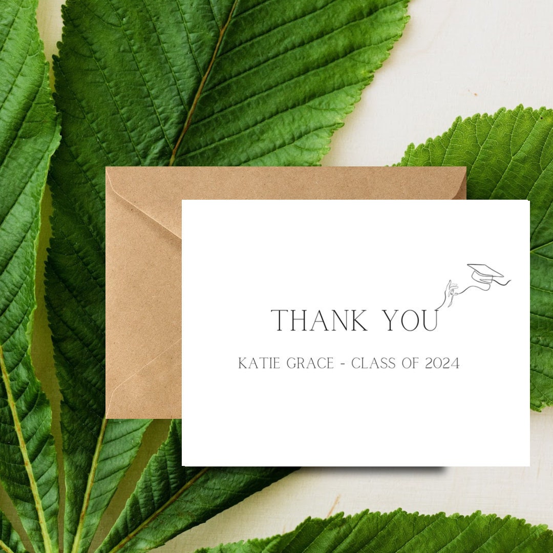 Personalized Graduation 2024 Thank You Cards - Set With Envelopes - Etsy