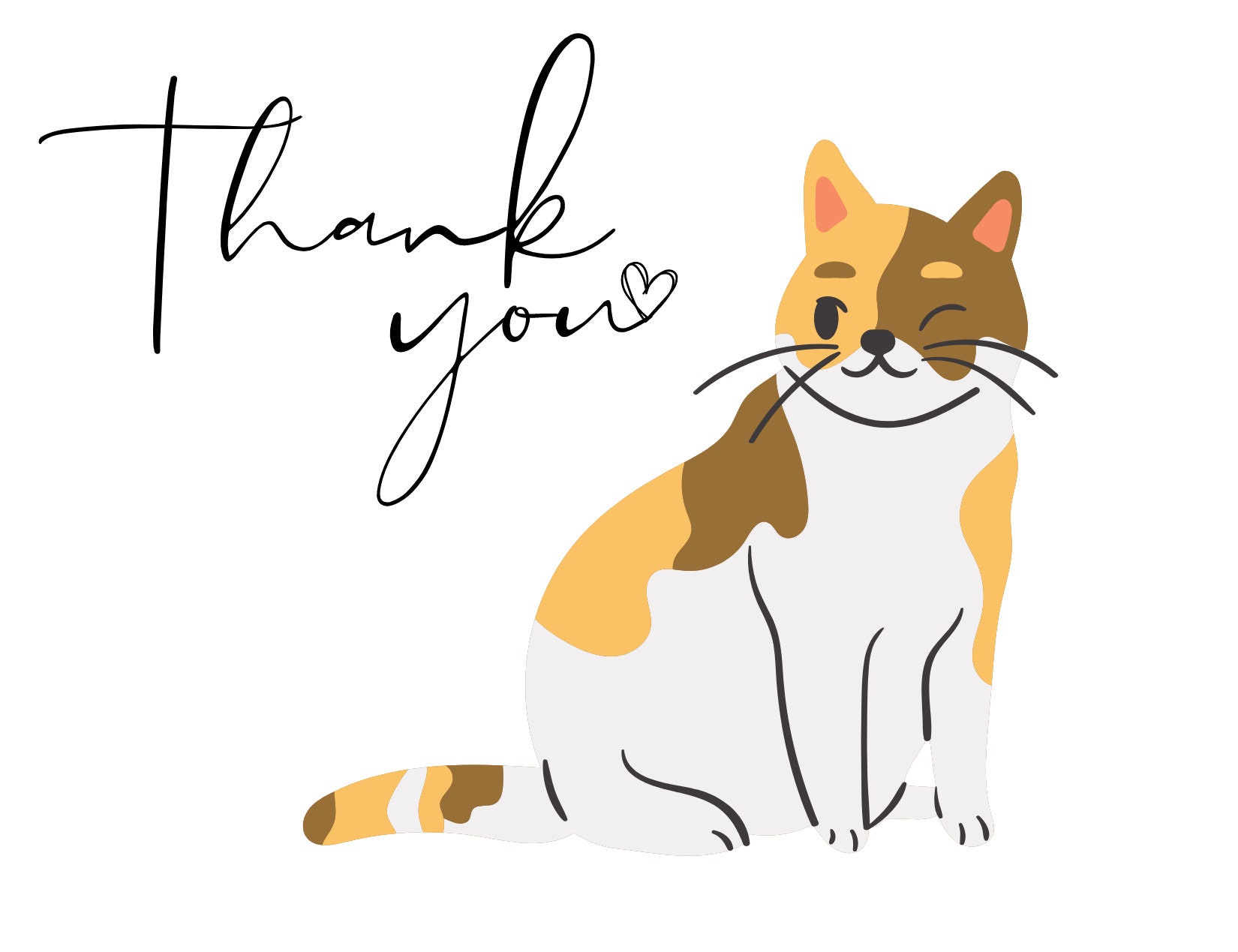 Adorable Cat Thank You Card Set, Cute Kittens Blank Note Cards With ...