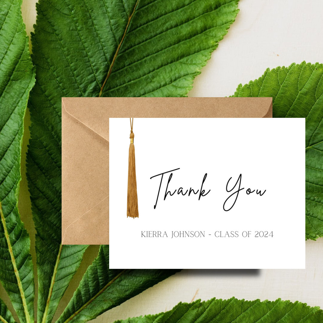 Personalized Graduation Thank You Cards - Set With Kraft Envelopes - Etsy