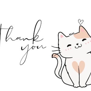 Adorable Cat Thank You Card Set, Cute Kittens Blank Note Cards With ...