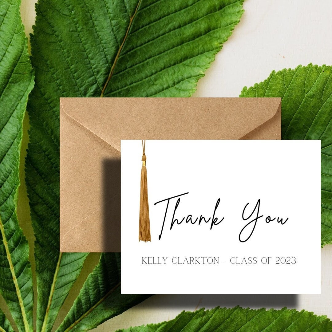 Personalized Graduation Thank You Cards Set With Kraft Envelopes - Etsy