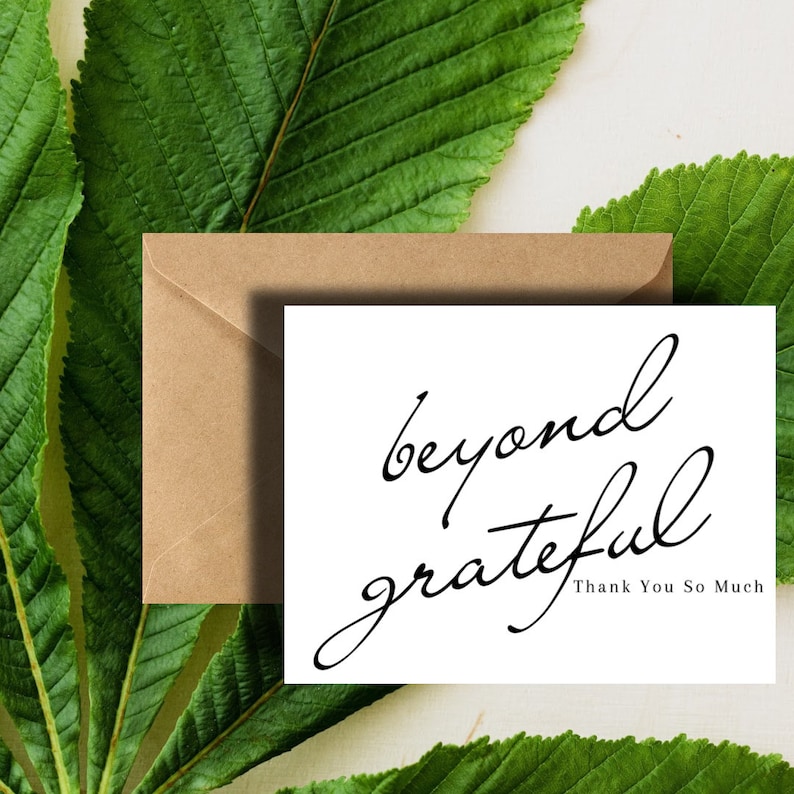 Beyond Grateful Thank You Card Set With Quality Kraft Envelopes for ...