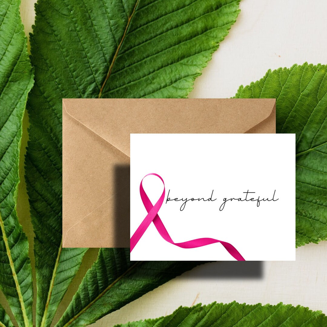 Breast Cancer Awareness Ribbon Thank You Cards Pink Gratitude Beyond ...