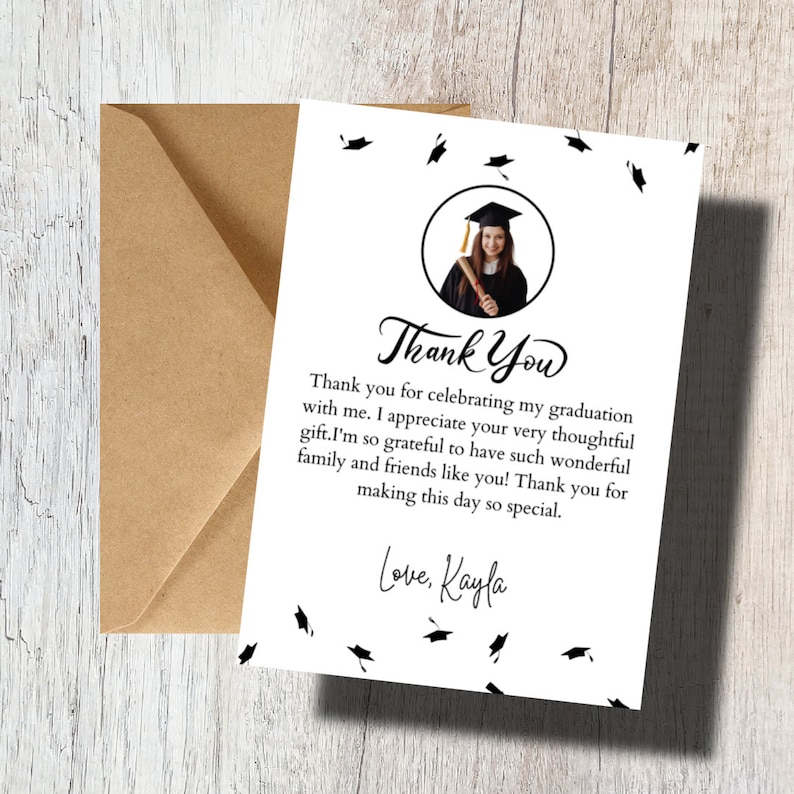 Personalized Photo Custom Graduation Thank You Cards Graduation Party ...